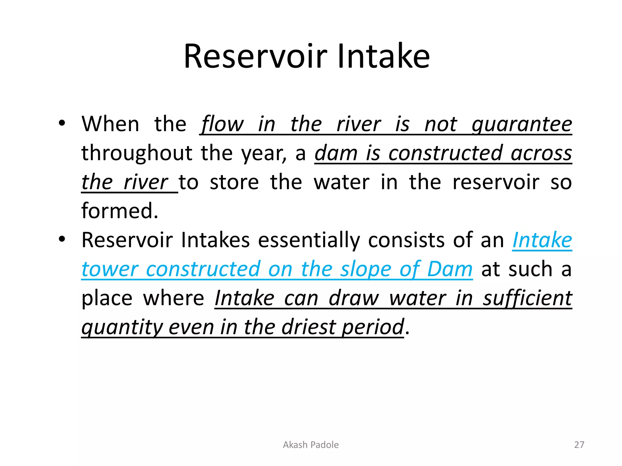 02 Types of Intake Structures | PPTX