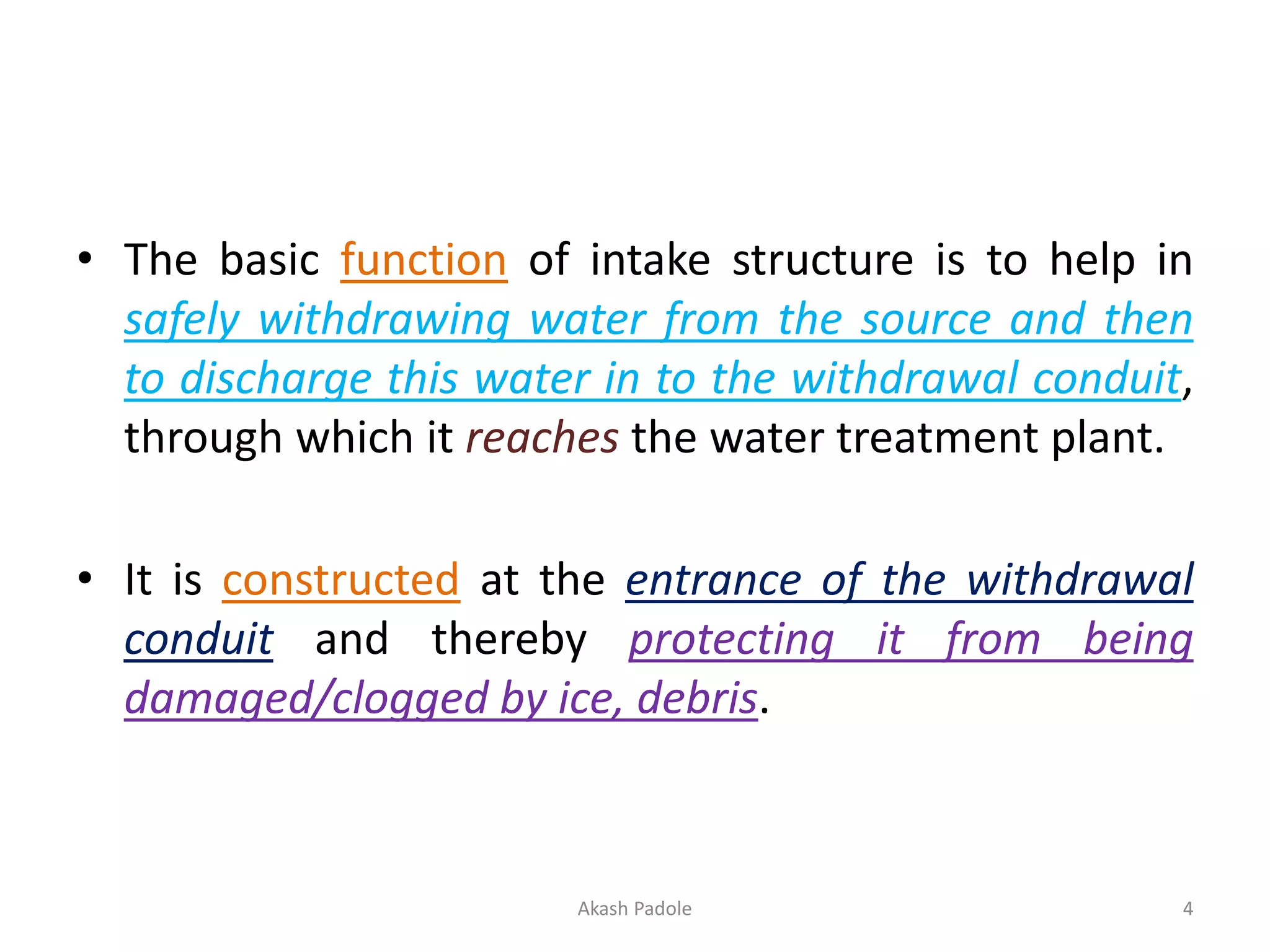 02 Types Of Intake Structures Pptx Chemistry Science