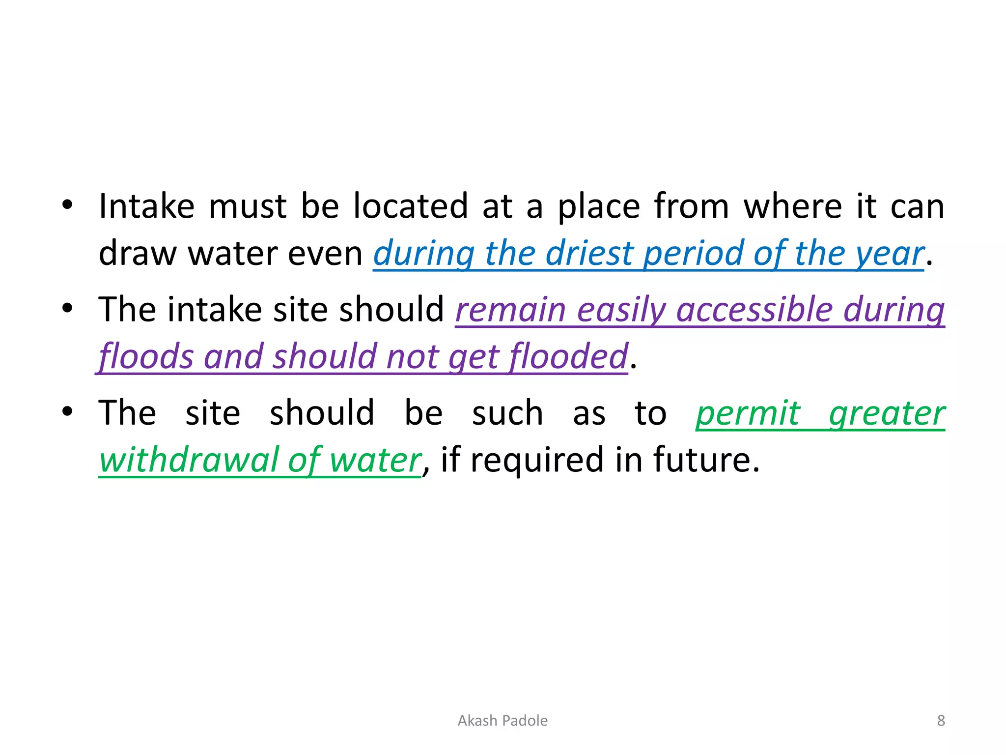 02 Types of Intake Structures | PPTX