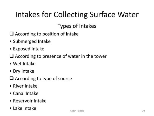 02 Types Of Intake Structures Pptx Chemistry Science