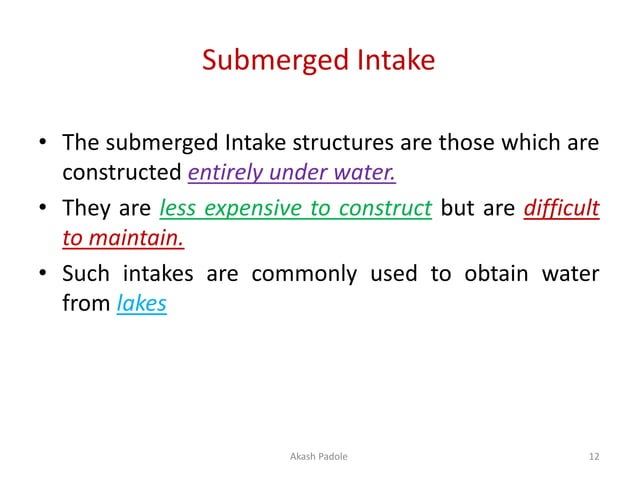 02 Types of Intake Structures | PPTX | Chemistry | Science
