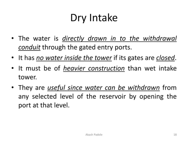 02 Types of Intake Structures | PPTX | Chemistry | Science