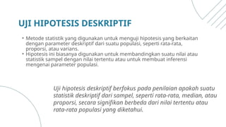 Uji Hipotesis Deskriptif, Parametris-Non Parametris.pptx
