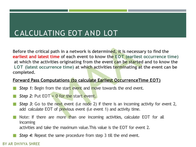 Critical Path Methods - Unit 2 With Problems | PPT