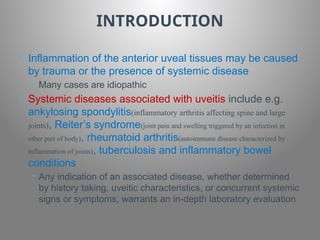 common eye disorder : uveitis ppt (infamation of uvea) | PPTX