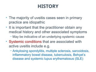 common eye disorder : uveitis ppt (infamation of uvea) | PPTX