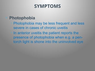 common eye disorder : uveitis ppt (infamation of uvea) | PPTX