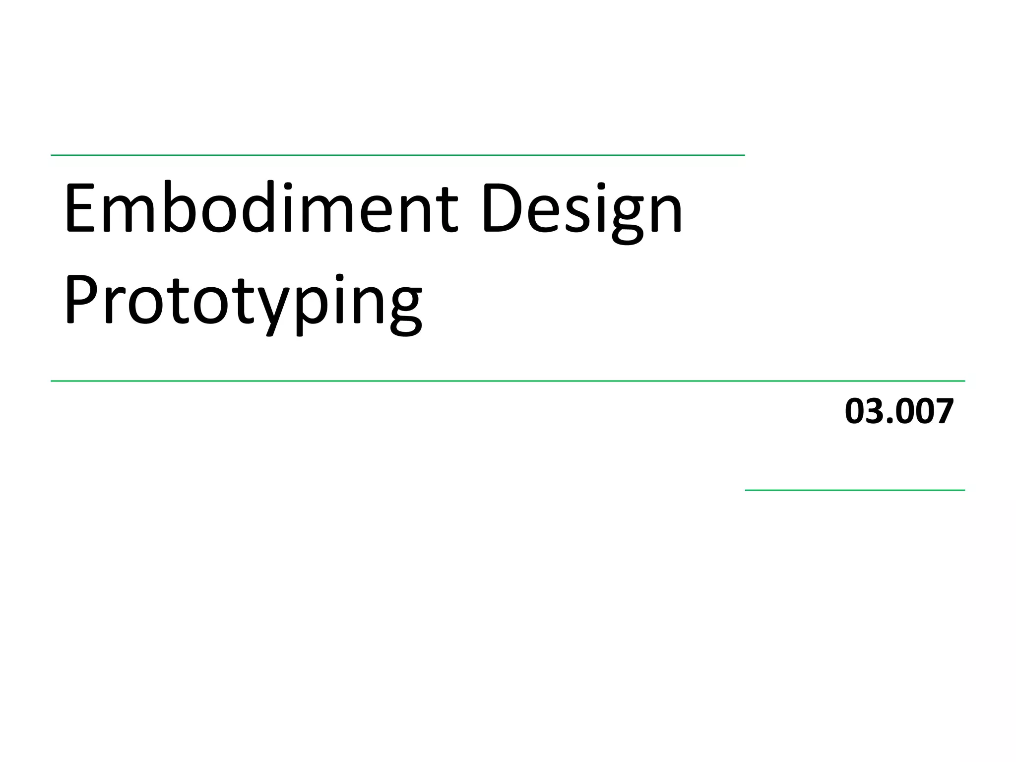 Embodiment Design and Prototyping | PDF