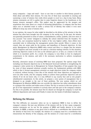 Management by Missions: how to make the mission a part of management ...