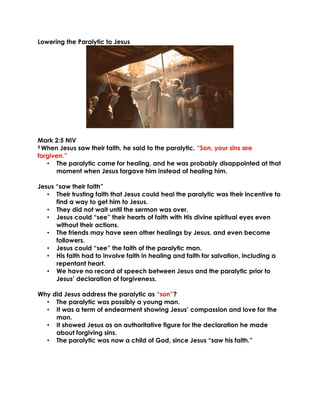 03-10-19, Mark 2;1-12, Forgives, Jesus Heals A Paralytic | PDF