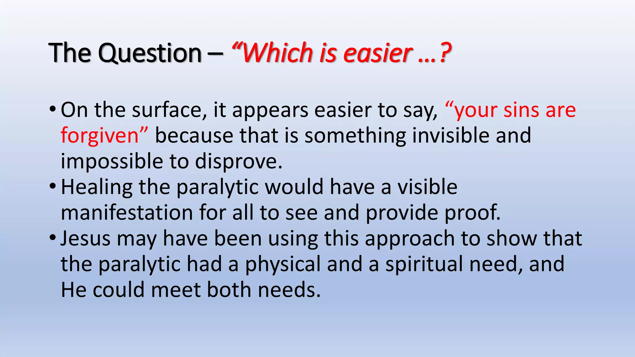 03-10-19, Mark 2;1-12, Forgives, Jesus Heals A Paralytic | PDF