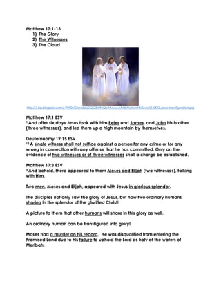 03-12-17, Matthew 17;1-13, Is Jesus Fully God | PDF
