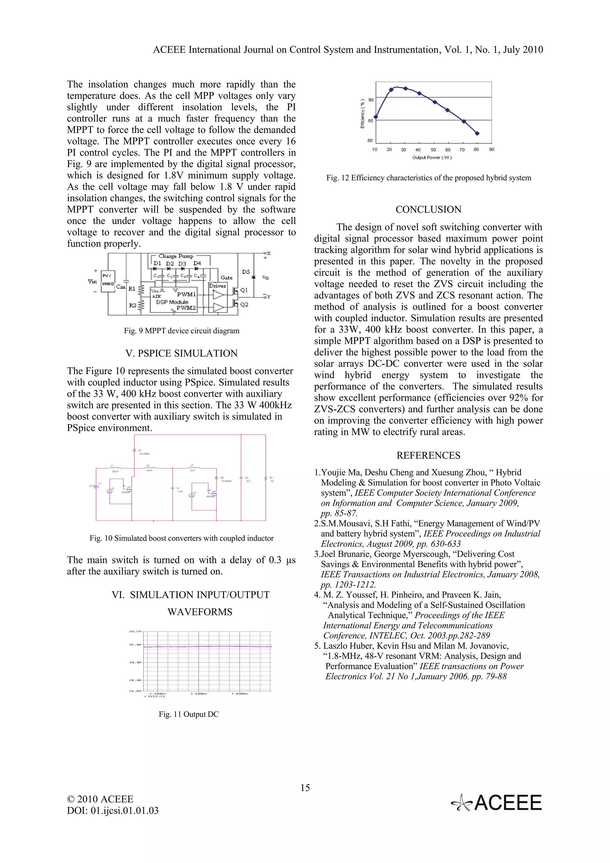 Design Of Soft Switching Converter With Digital Signal Processor Based Mppt For Solar Hybrid
