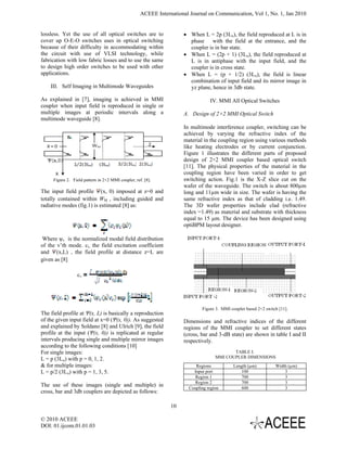 Multimode Interference (MMI) coupler based All Optical Switch: Design, Applications ...