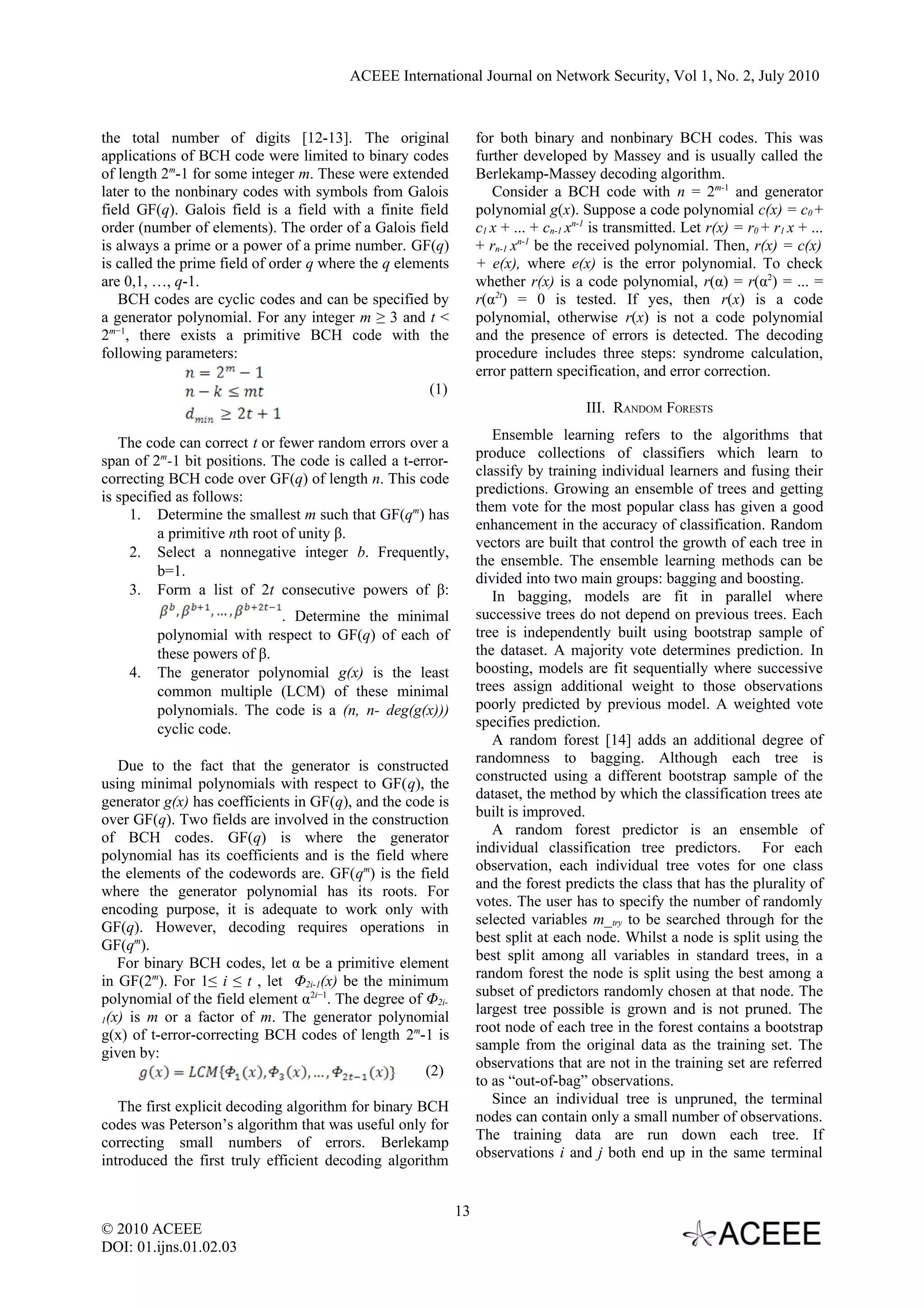 Multilabel Classification by BCH Code and Random Forests | PDF
