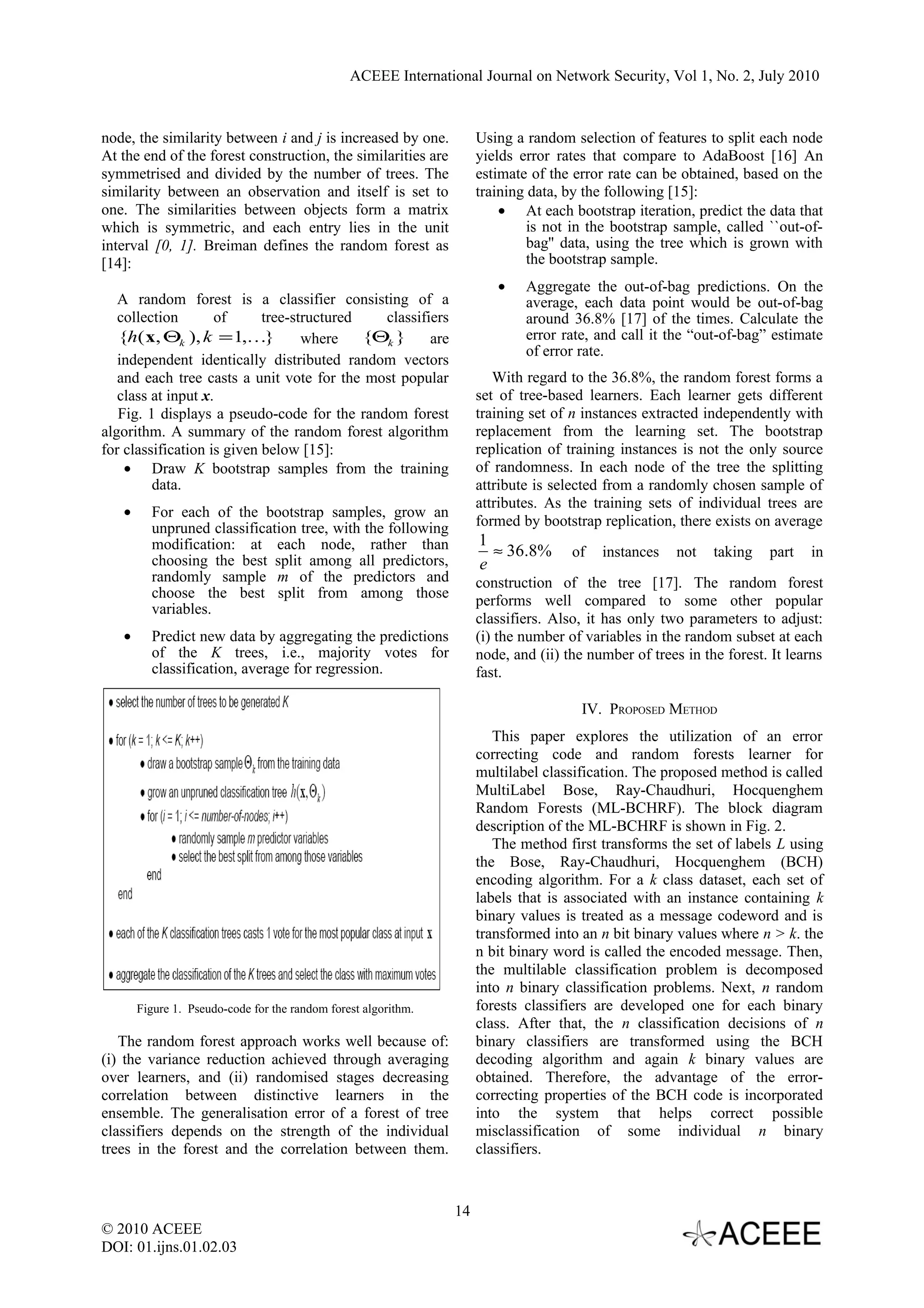 Multilabel Classification by BCH Code and Random Forests | PDF
