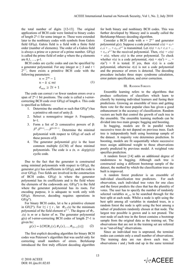 Multilabel Classification by BCH Code and Random Forests | PDF