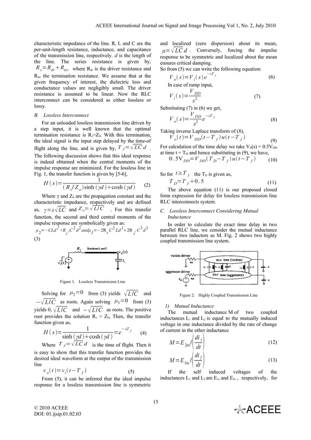 Coupling Aware Explicit Delay Metric for On- Chip RLC Interconnect for Ramp input | PDF