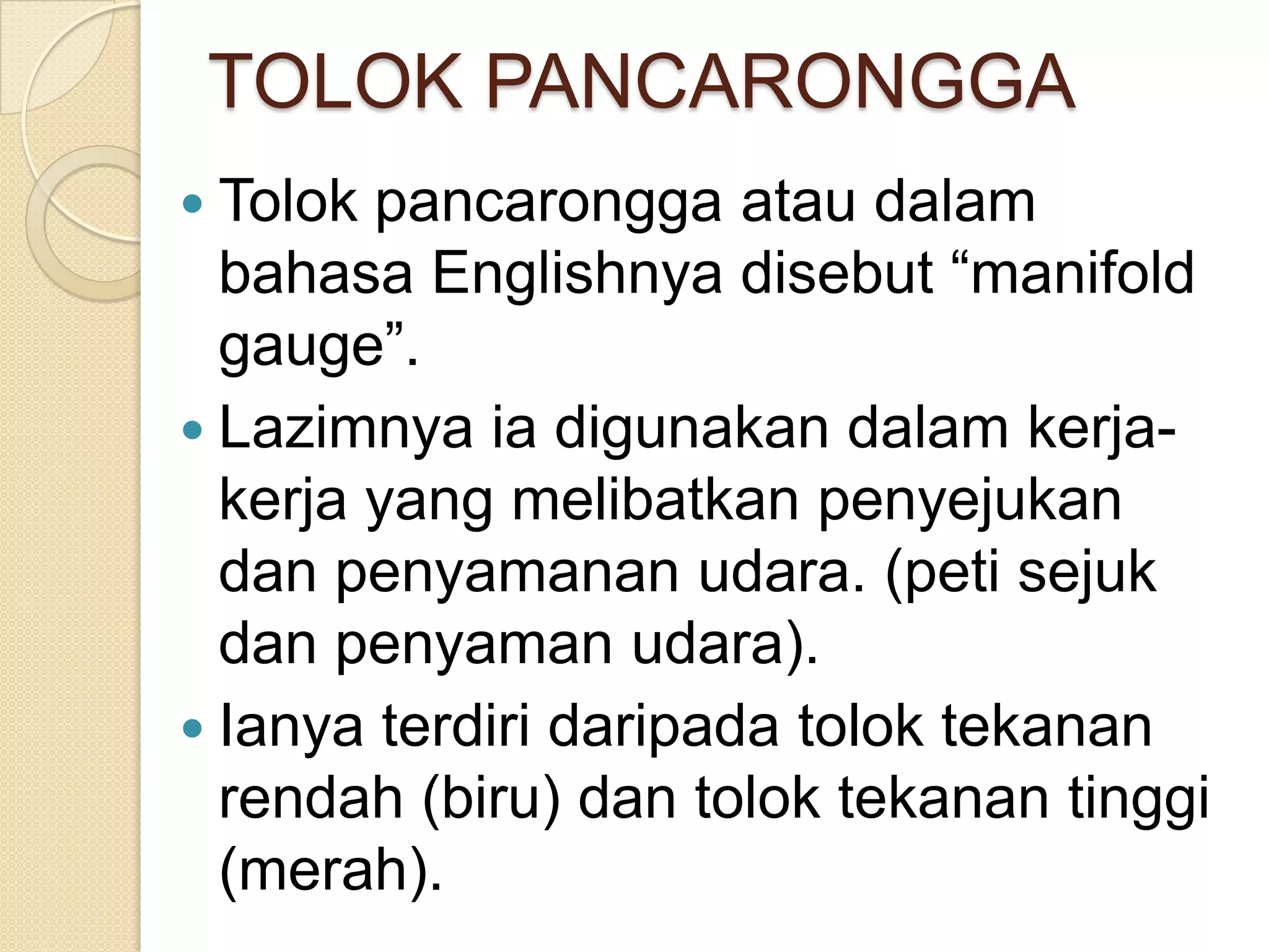 Manifold Gauge atau Tolok Tekanan | PPTX