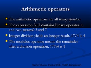 Lec 03. Arithmetic Operator / Relational Operator | PPT