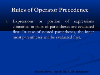 Lec 03. Arithmetic Operator / Relational Operator | PPT