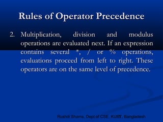 Lec 03. Arithmetic Operator / Relational Operator | PPT