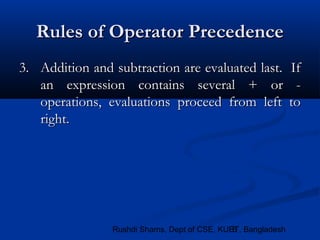 Lec 03. Arithmetic Operator / Relational Operator | PPT