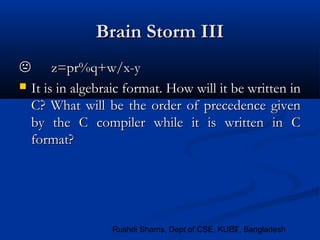 Lec 03. Arithmetic Operator / Relational Operator | PPT