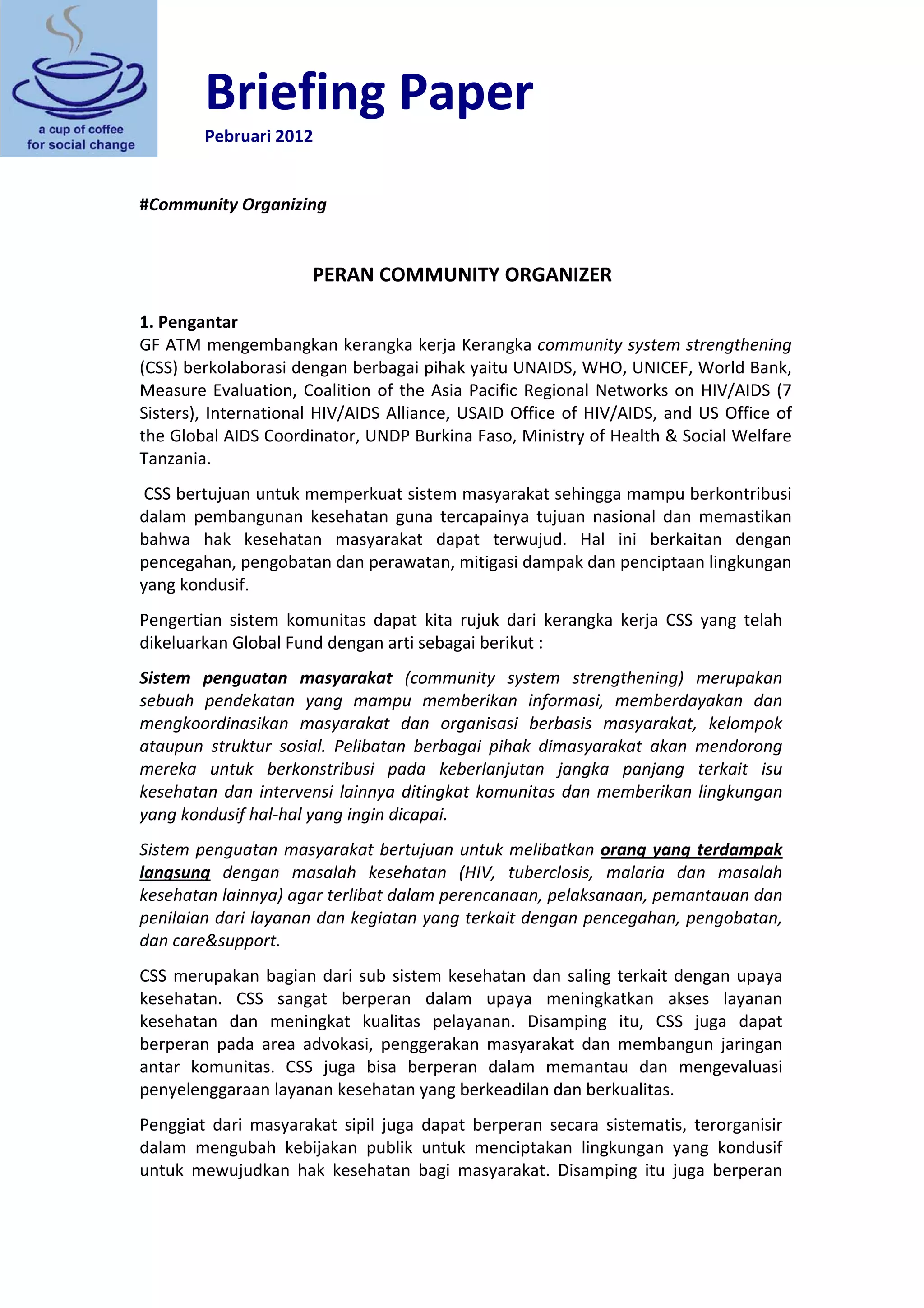 03. peran community organizer | PDF