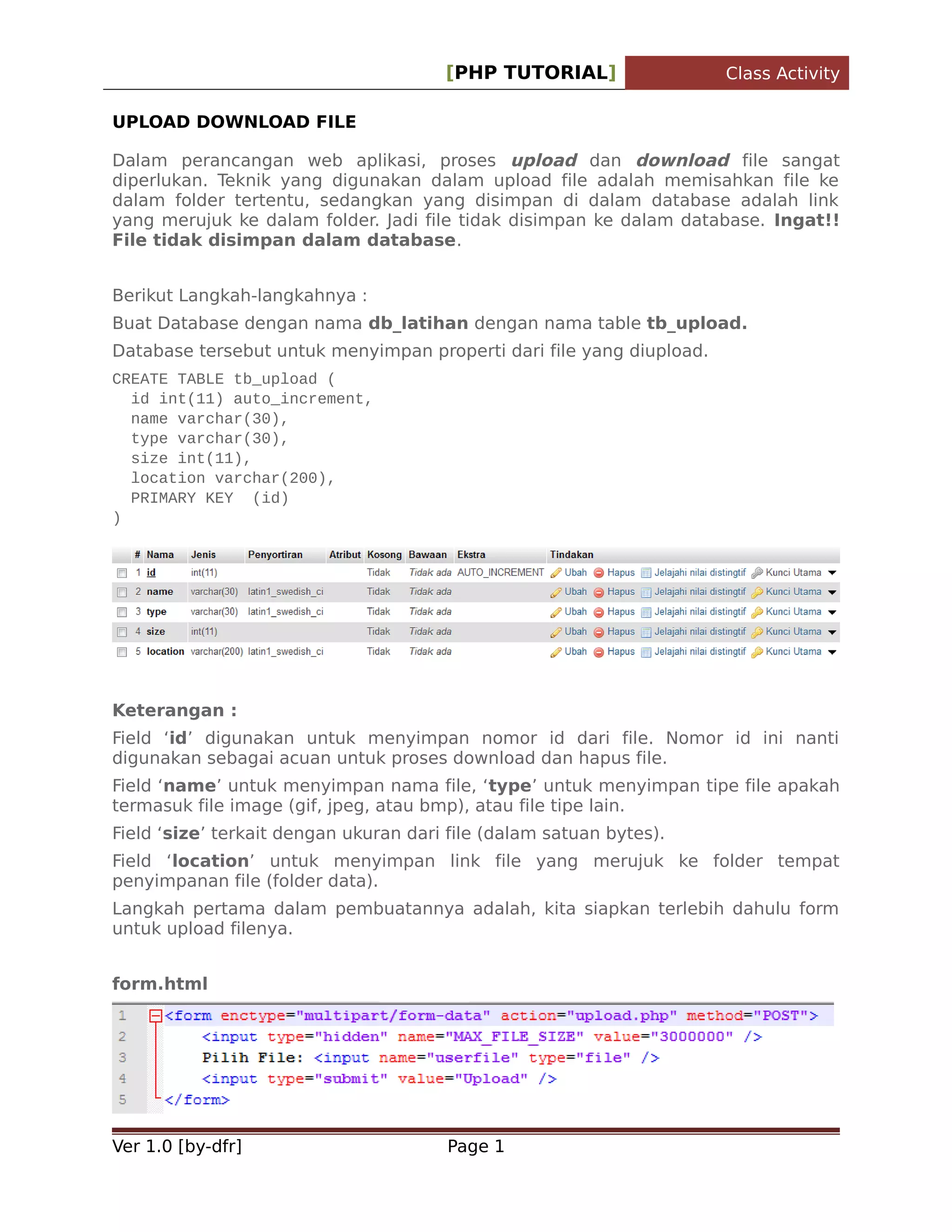 03. upload file dengan php | PDF