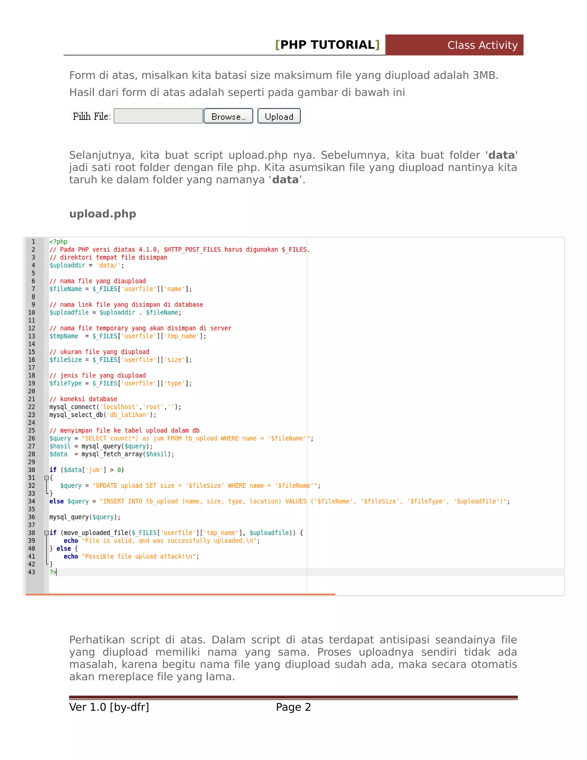 03. upload file dengan php | PDF 03. upload file dengan php | PDF