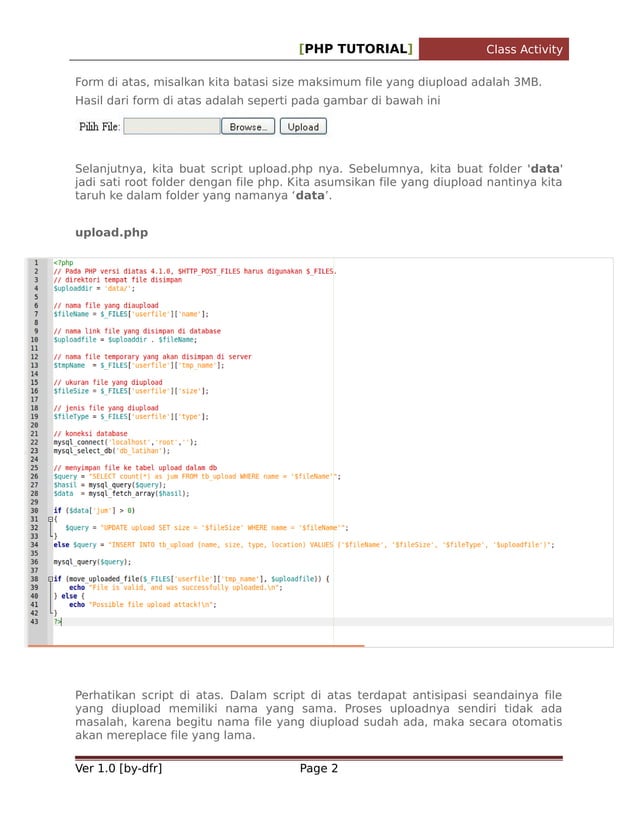 03. upload file dengan php | PDF