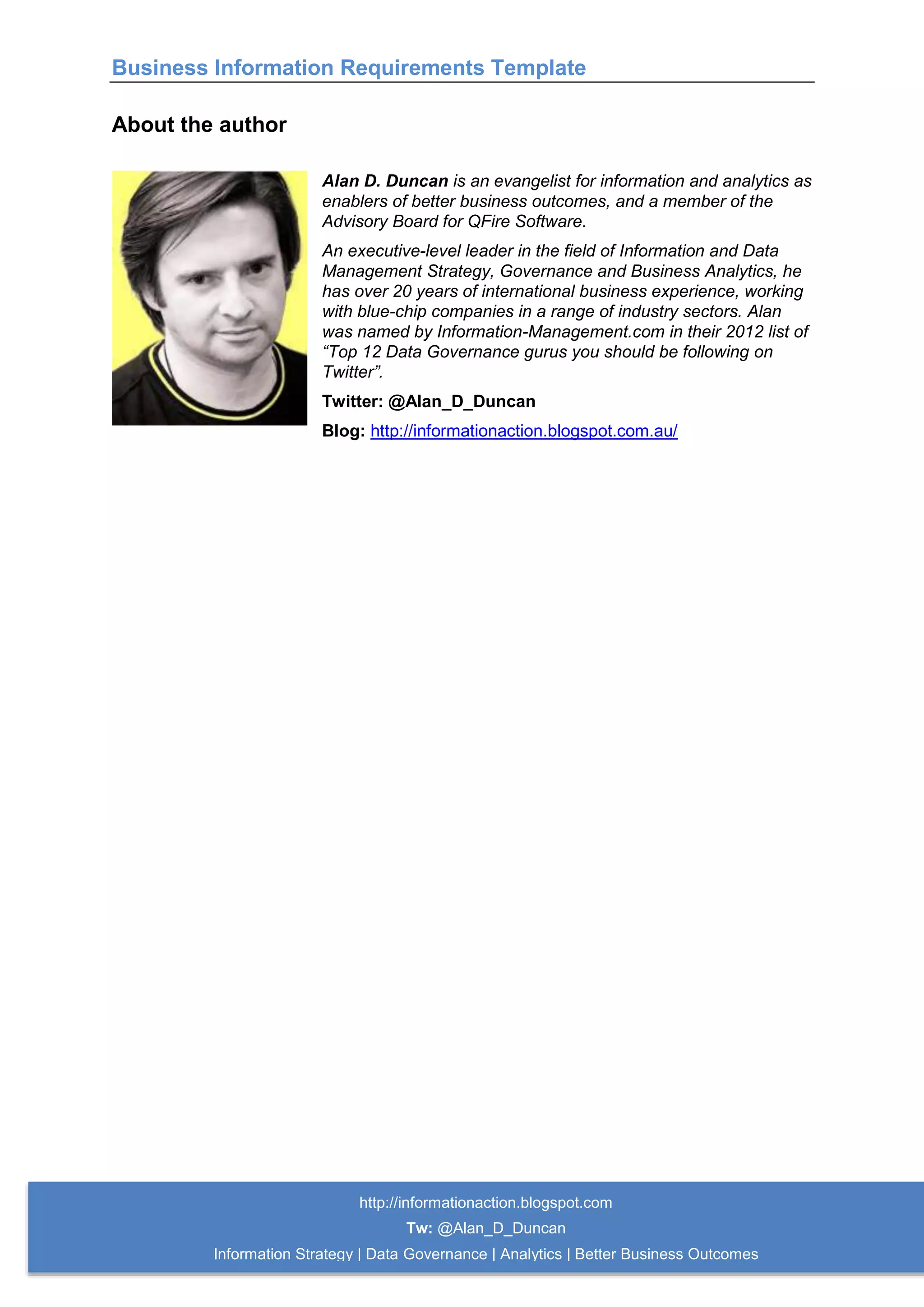 03. Business Information Requirements Template | PDF