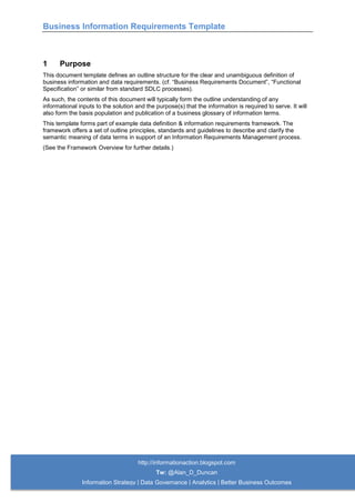 03. Business Information Requirements Template | PDF