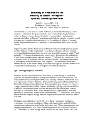03. summary of research on the efficacy of vision therapy fo | PDF