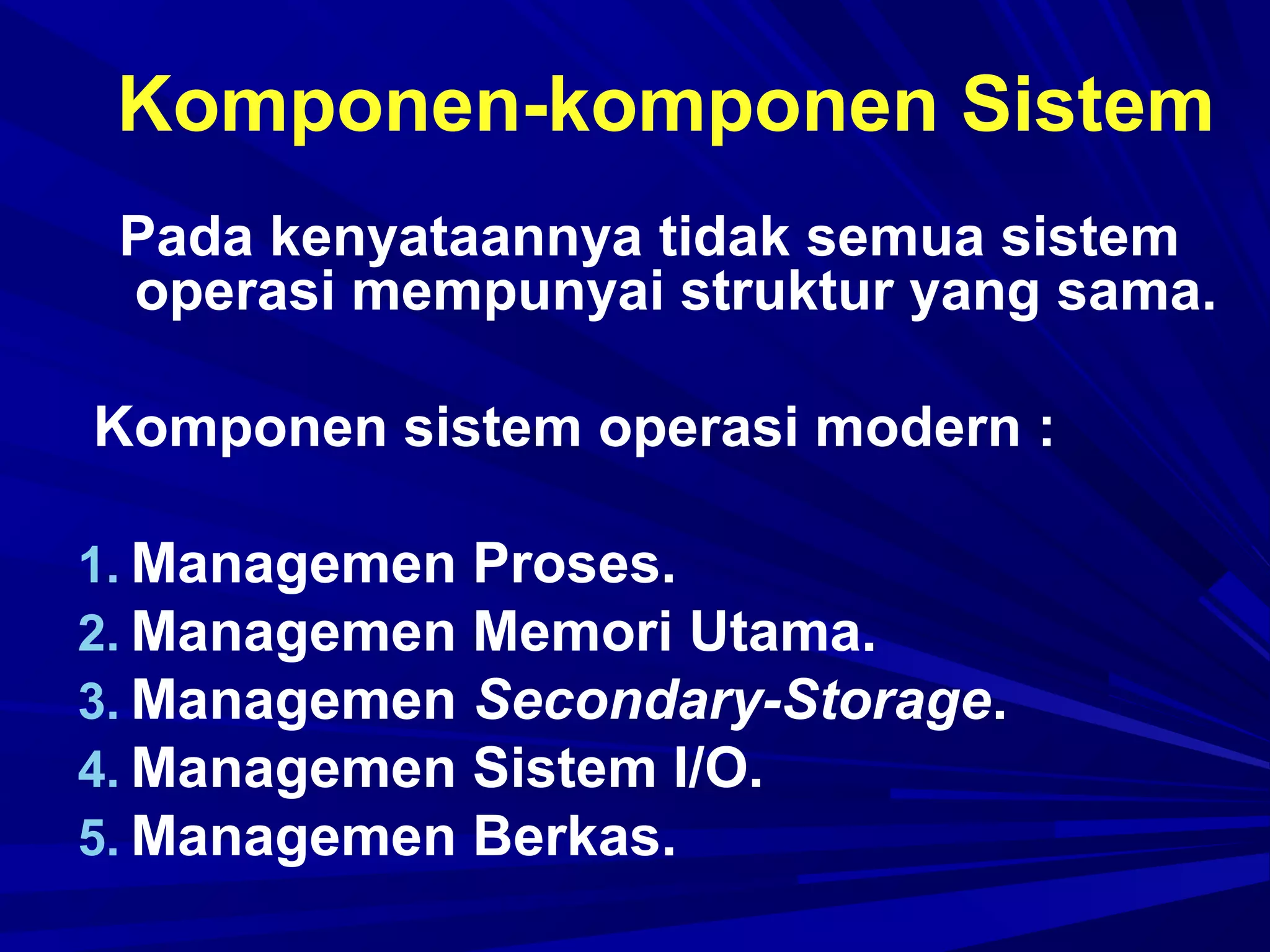Struktur sistem operasi | PPT
