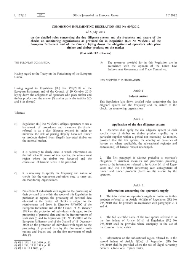 03. eu tr implementing regulation | PDF