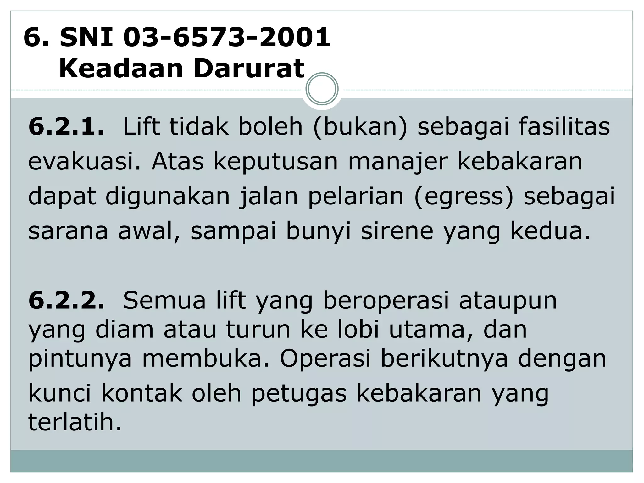 03.peranan lift saat kebakaran | PPTX
