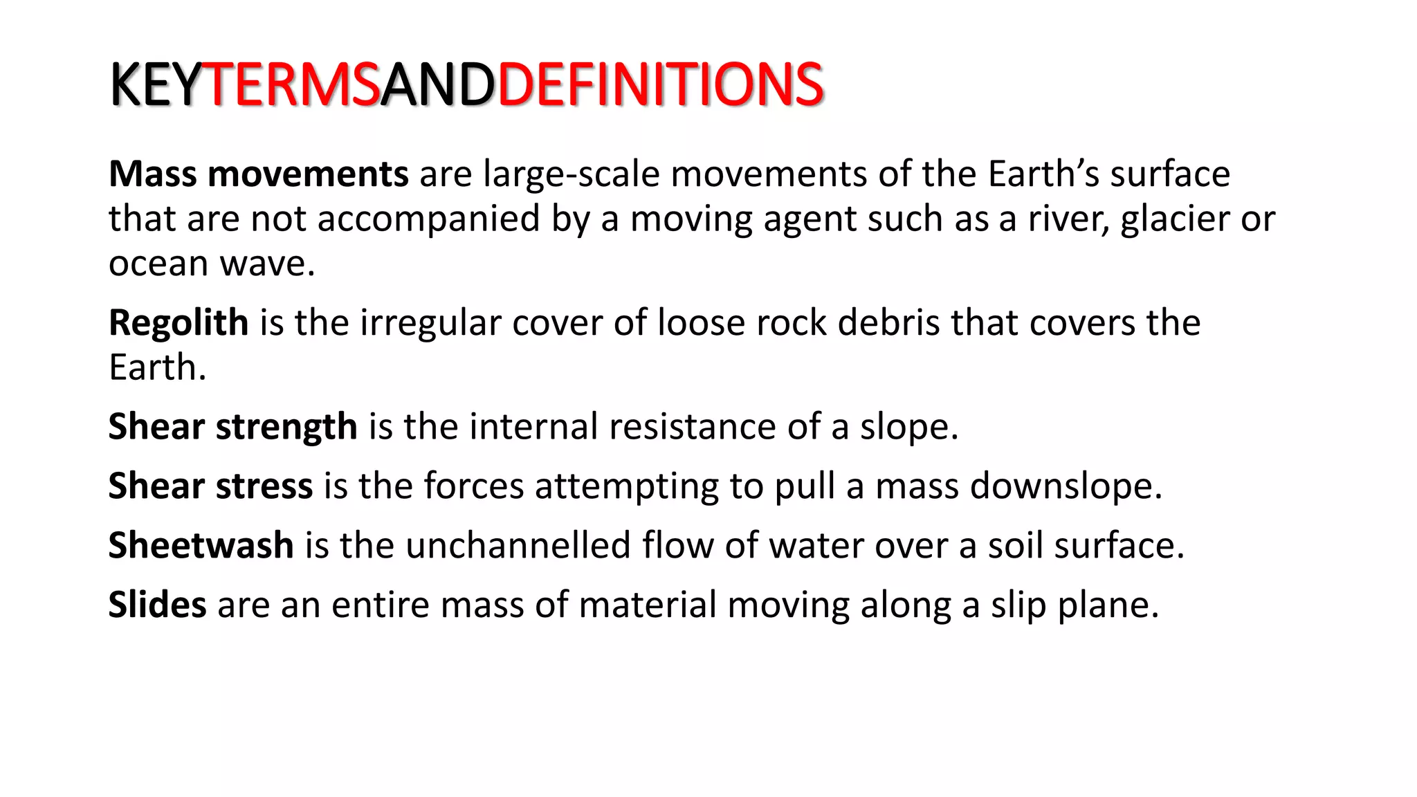 CAMBRIDGE AS GEOGRAPHY REVISION: ROCKS AND WEATHERING - 3.3 SLOPE ...