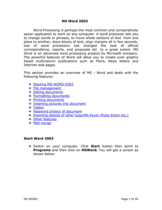 03.ms word | PDF