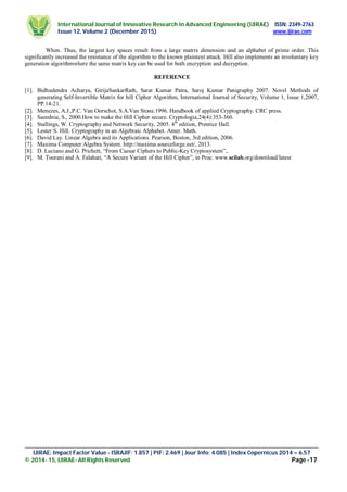 ENCRYPTION USING LESTER HILL CIPHER ALGORITHM | PDF