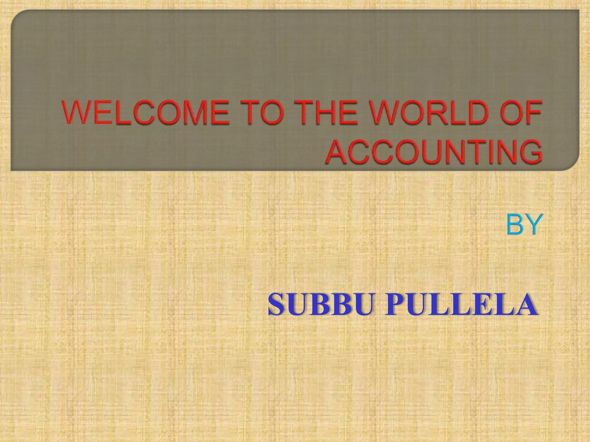 What is an account? | PPSX