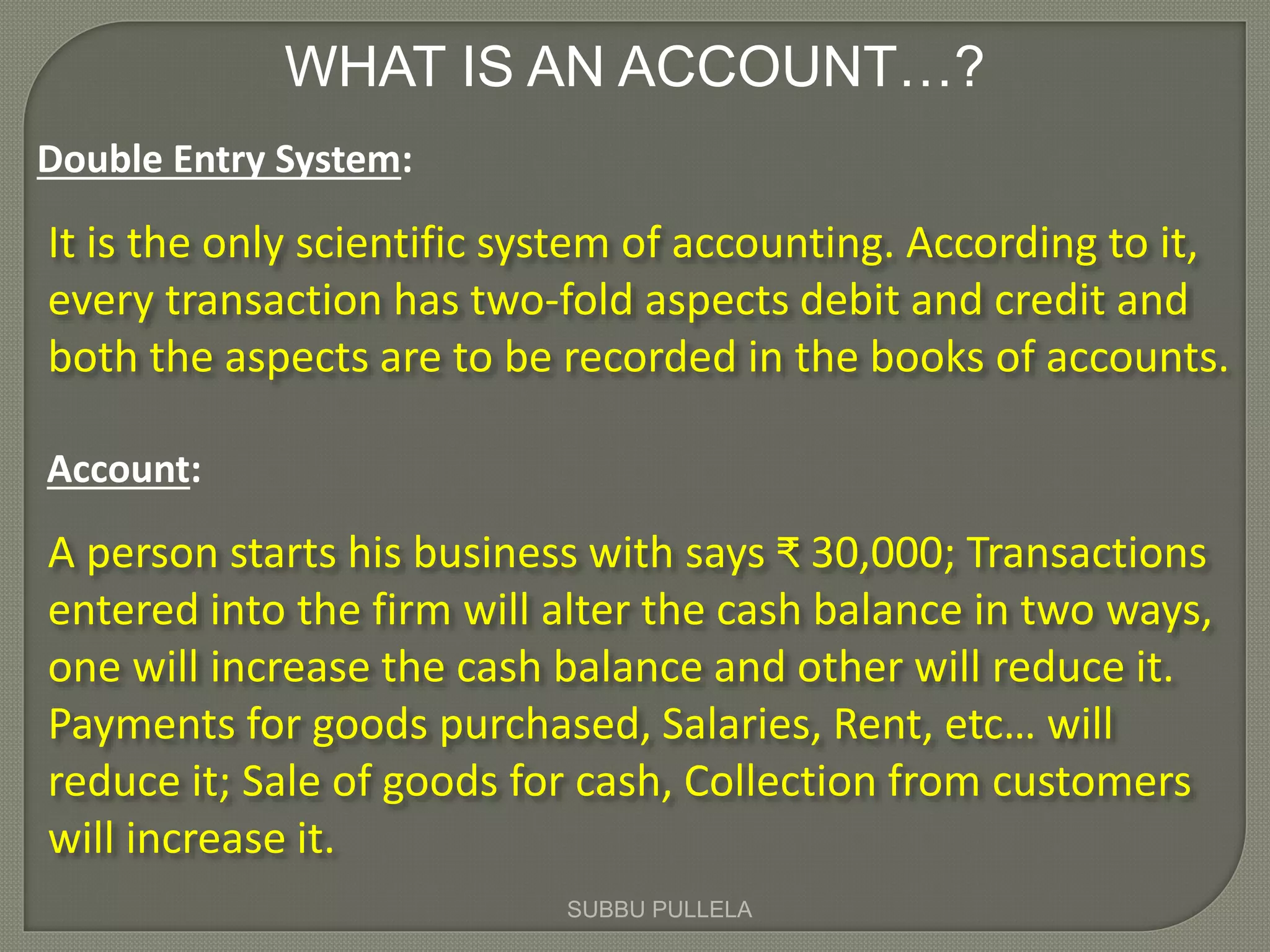 What is an account? | PPSX