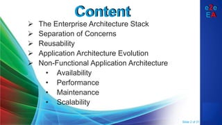end2end Enterprise Architecture - Application Architecture | PPTX