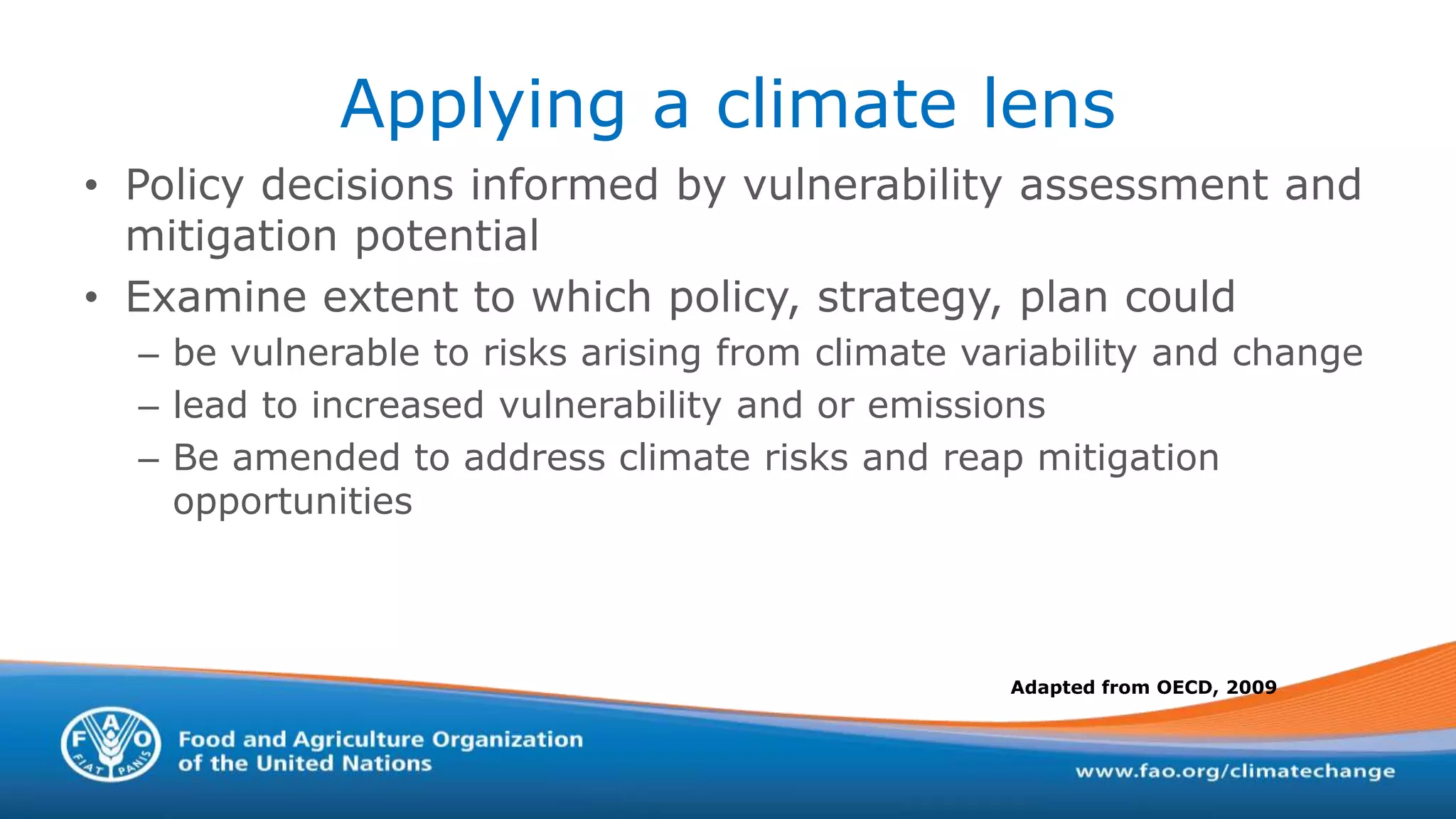 Creating an enabling environment for CSA implementation | PPT