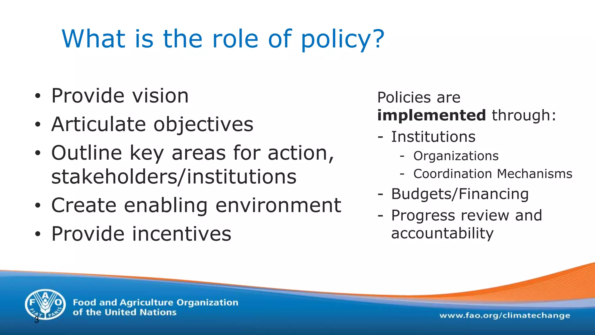 Creating an enabling environment for CSA implementation | PPT