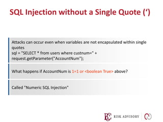 03. sql and other injection module v17 | PPTX