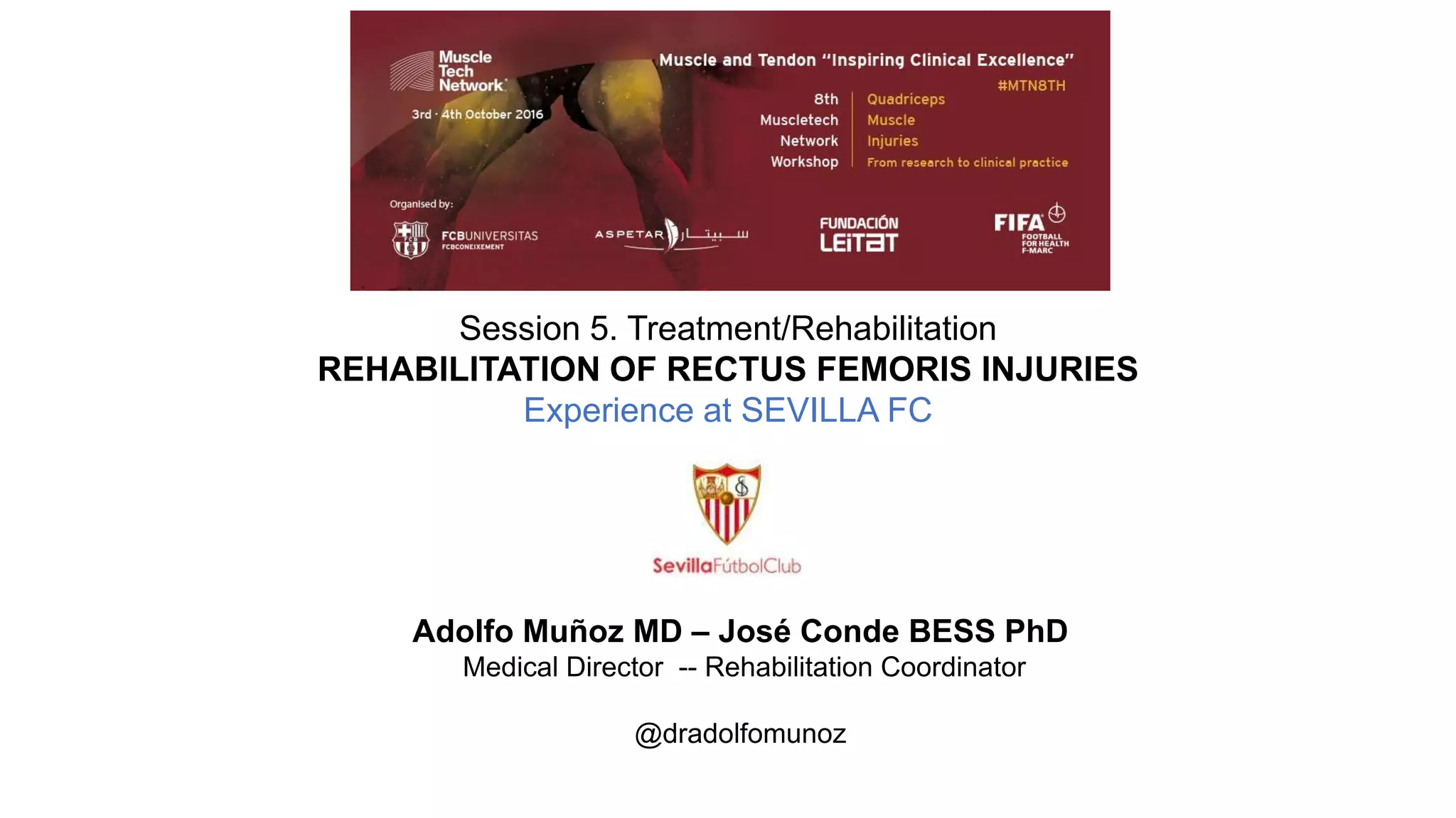 Rectus Femoris Injuries. Experience at Sevilla FC | PDF