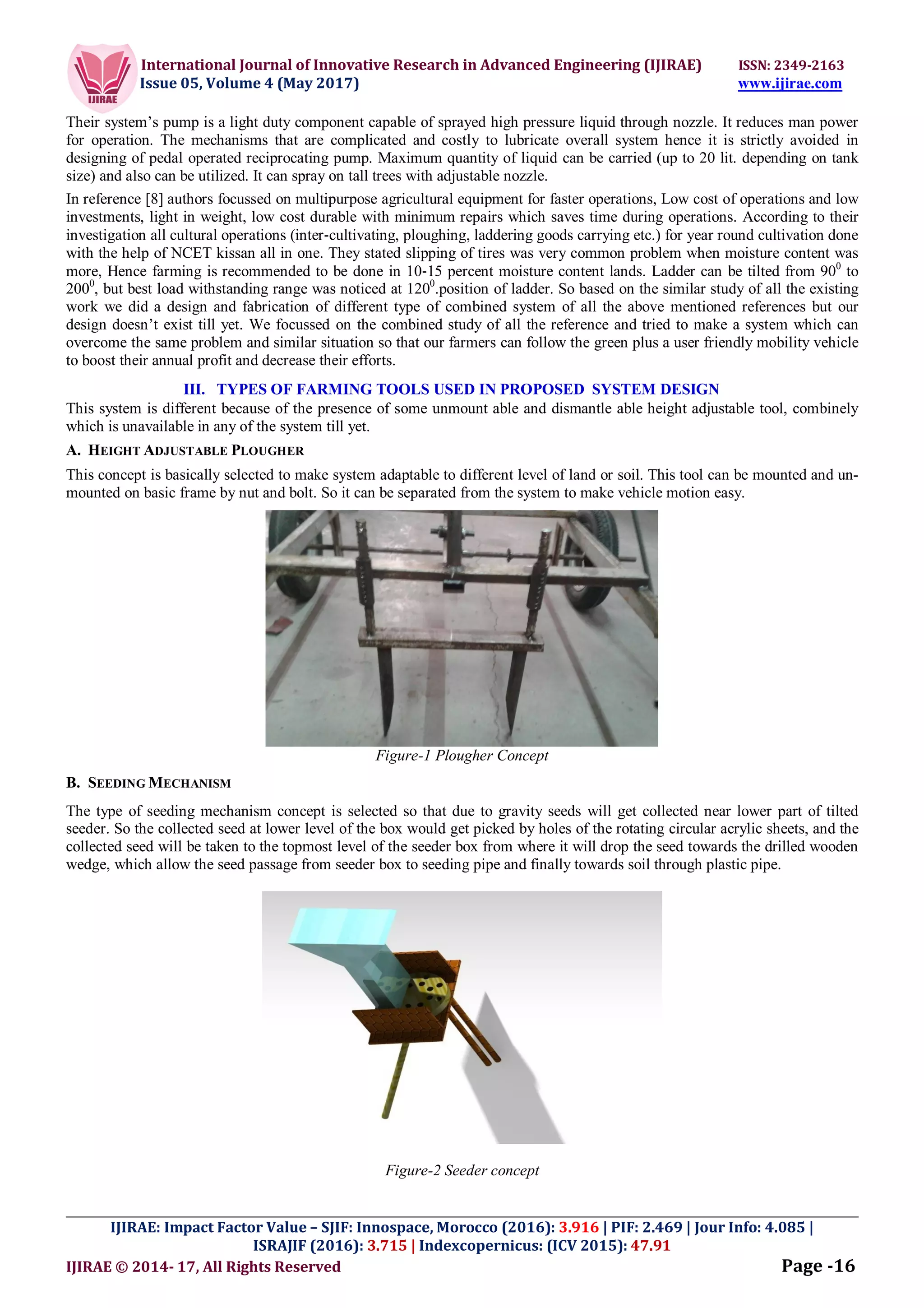 Design and Fabrication of Multi-Purpose Farming Tools Equipped Mobility ...