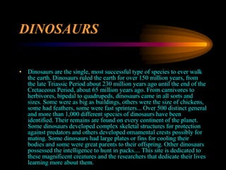 Dinosaur world presentation | PPT